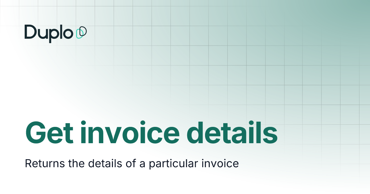 Get invoice details | Duplo API Documentation